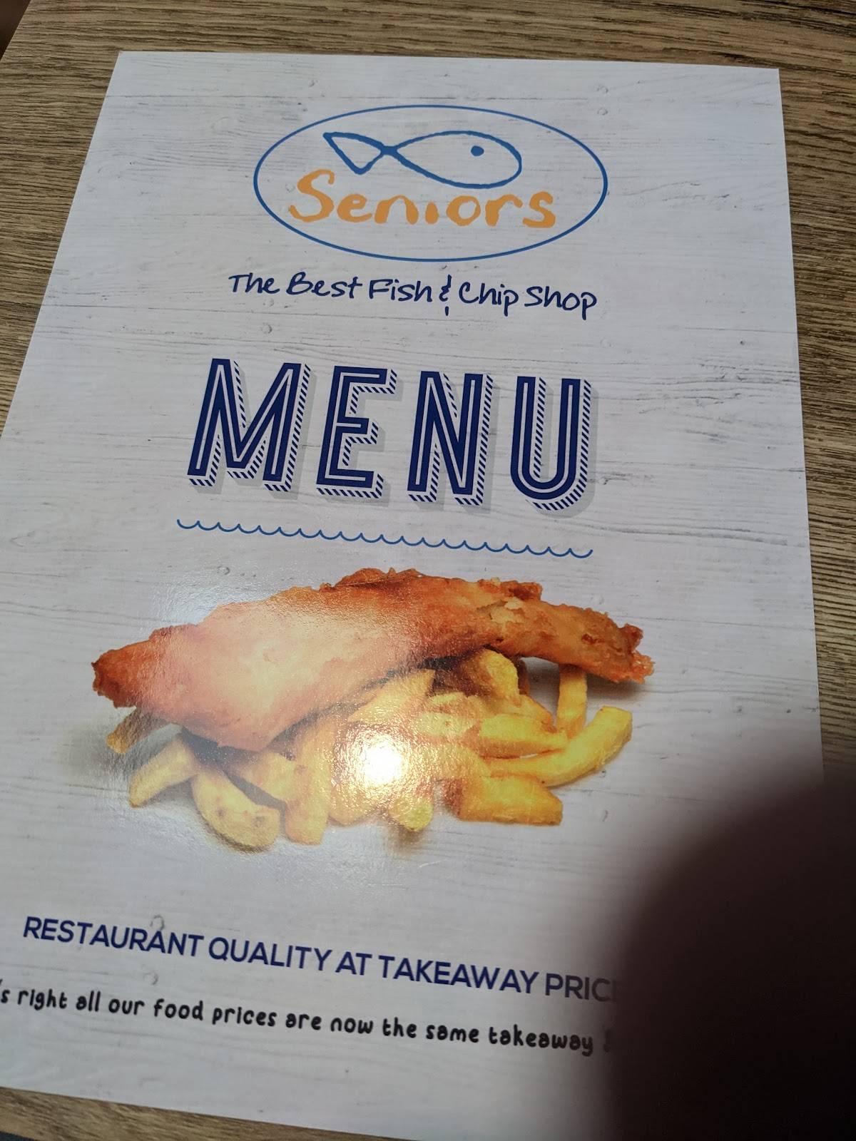 Menu at Seniors Lytham restaurant, Lytham Saint Annes, 97-99 Clifton St