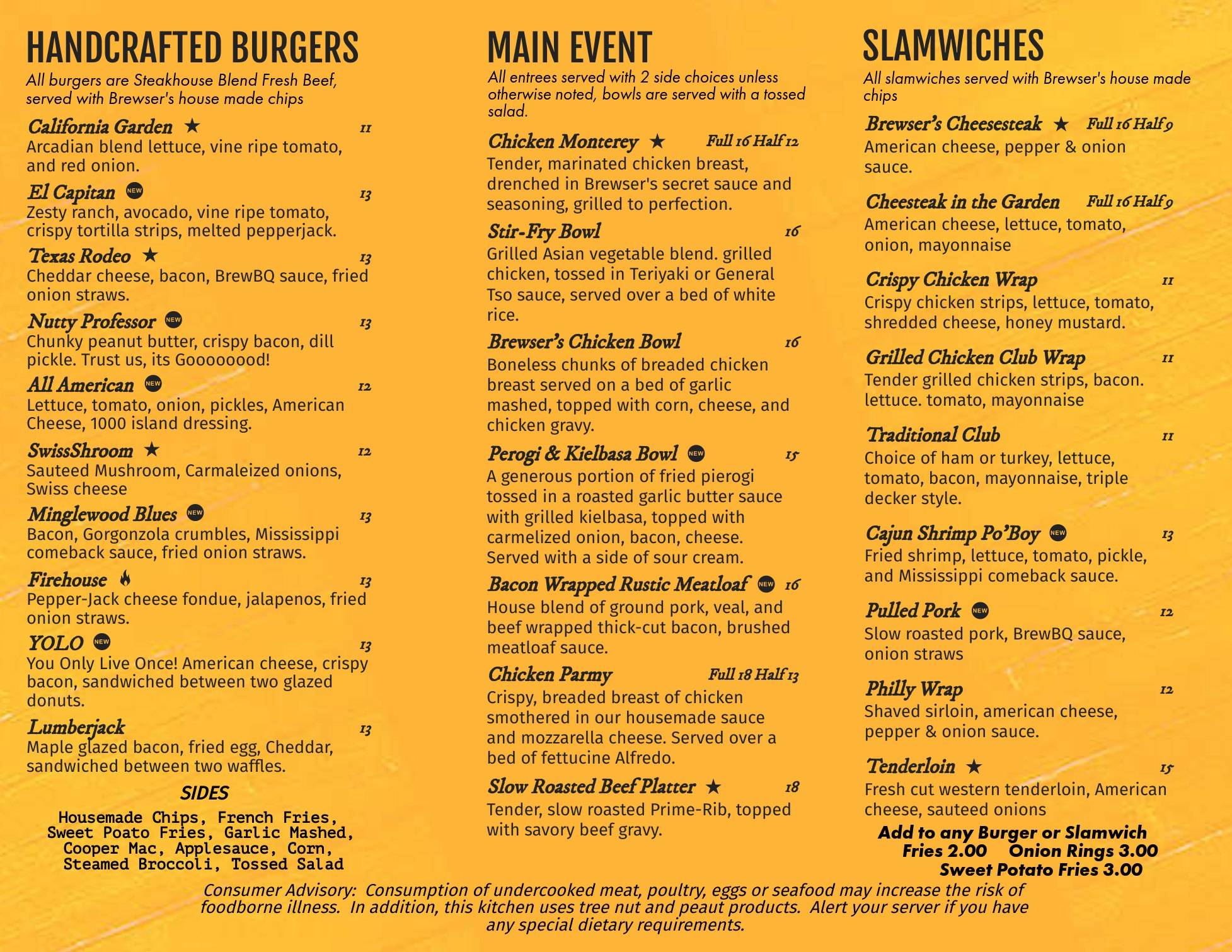 Menu at Brewser’s Sports Grille pub & bar, Edgewood