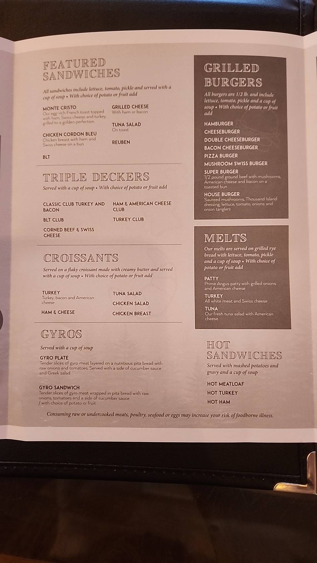 Menu at Parkside Restaurant, Sheboygan