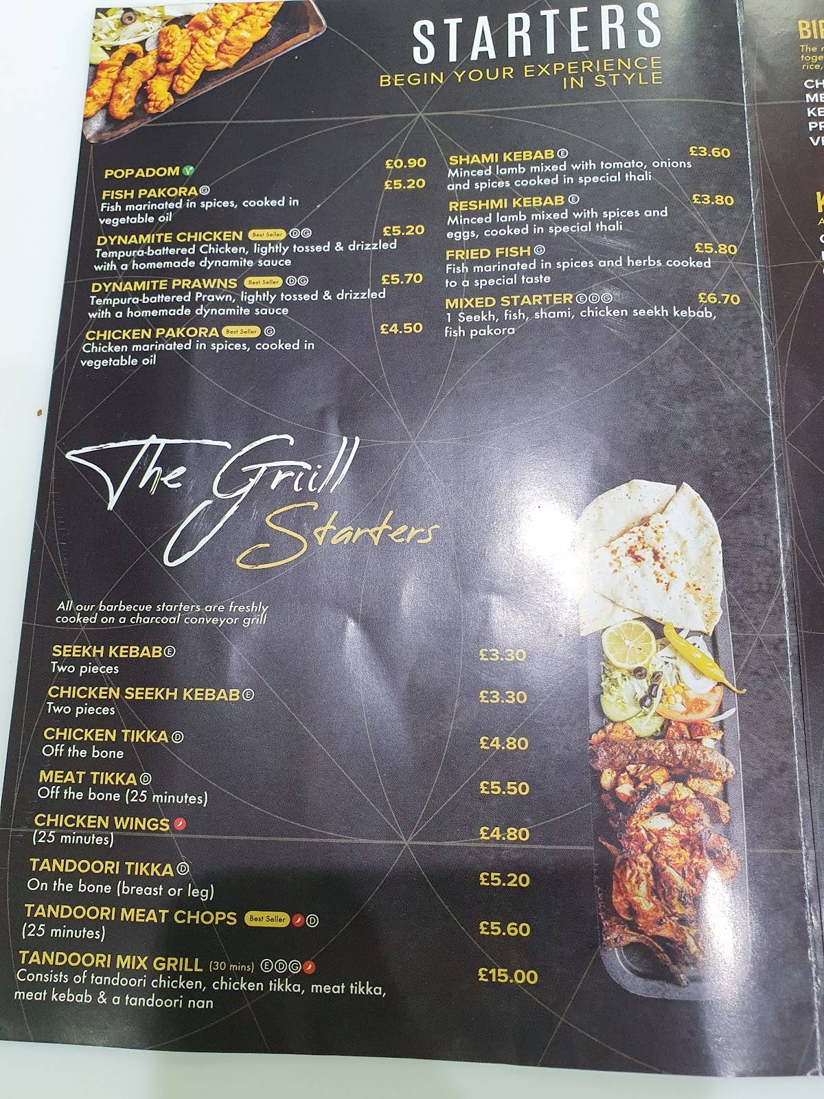 Menu at Shimlas Oldham restaurant, Oldham