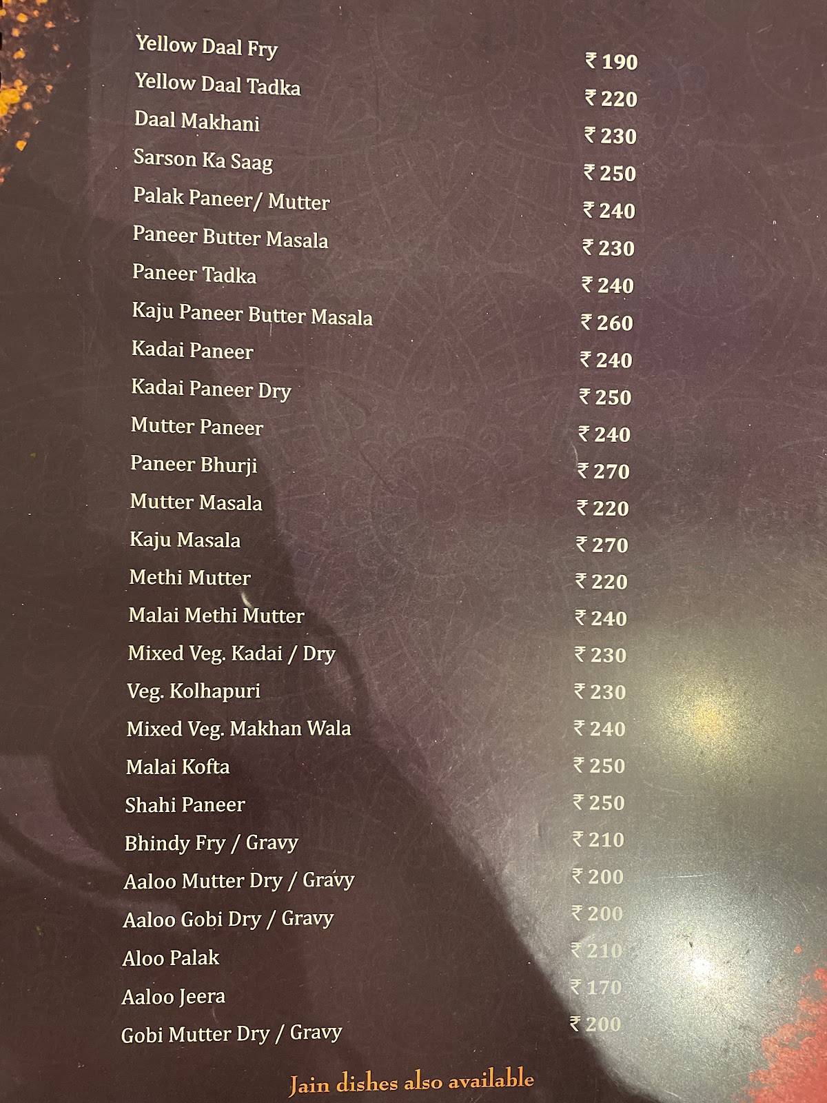 Menu at Shri Rajasthani Dhaba Restaurant, Chennai, 3rd Floor