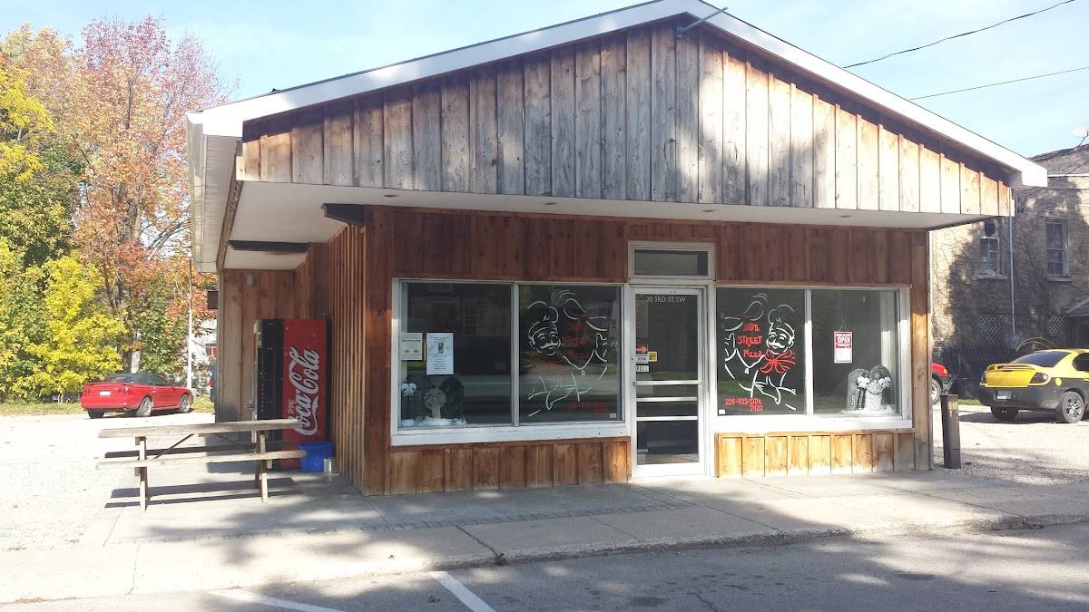 Menu at Side Street Pizza restaurant, Chesley