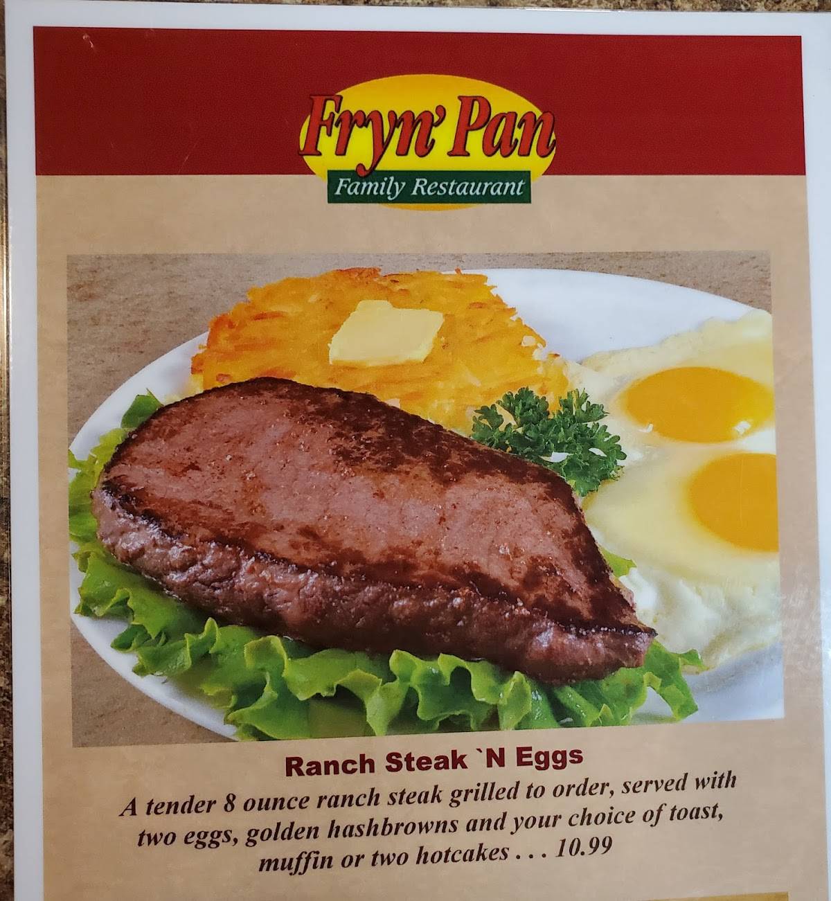 Menu at SF 12th Fryn' Pan Family Restaurant, Sioux Falls, W 12th St
