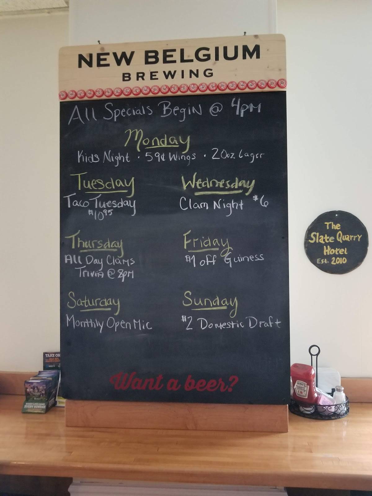 Menu at Slate Quarry Hotel pub & bar, Nazareth
