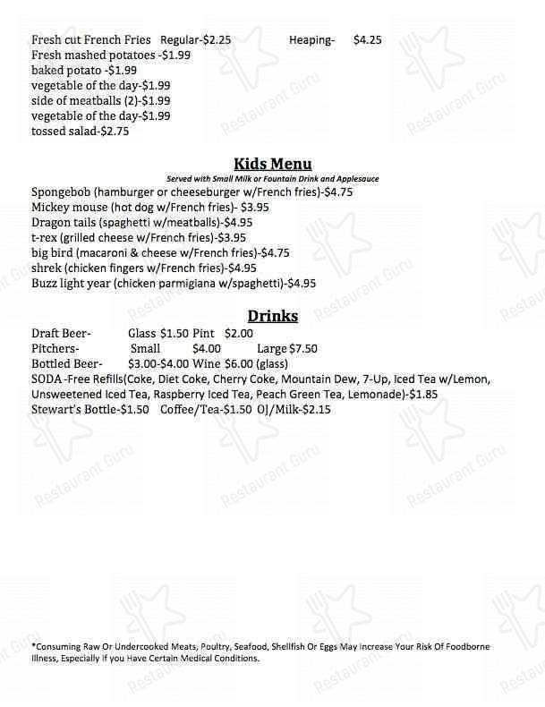 Menu at Slate Quarry Hotel pub & bar, Nazareth
