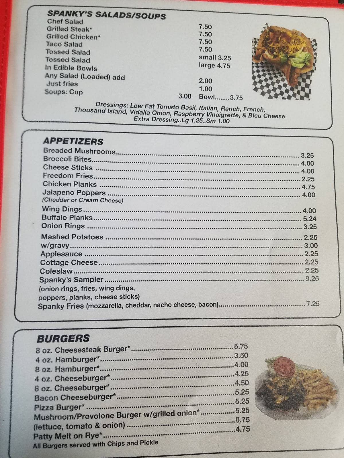 Menu at Spanky's Courthouse Cafe, Clearfield, 24 N 3rd St