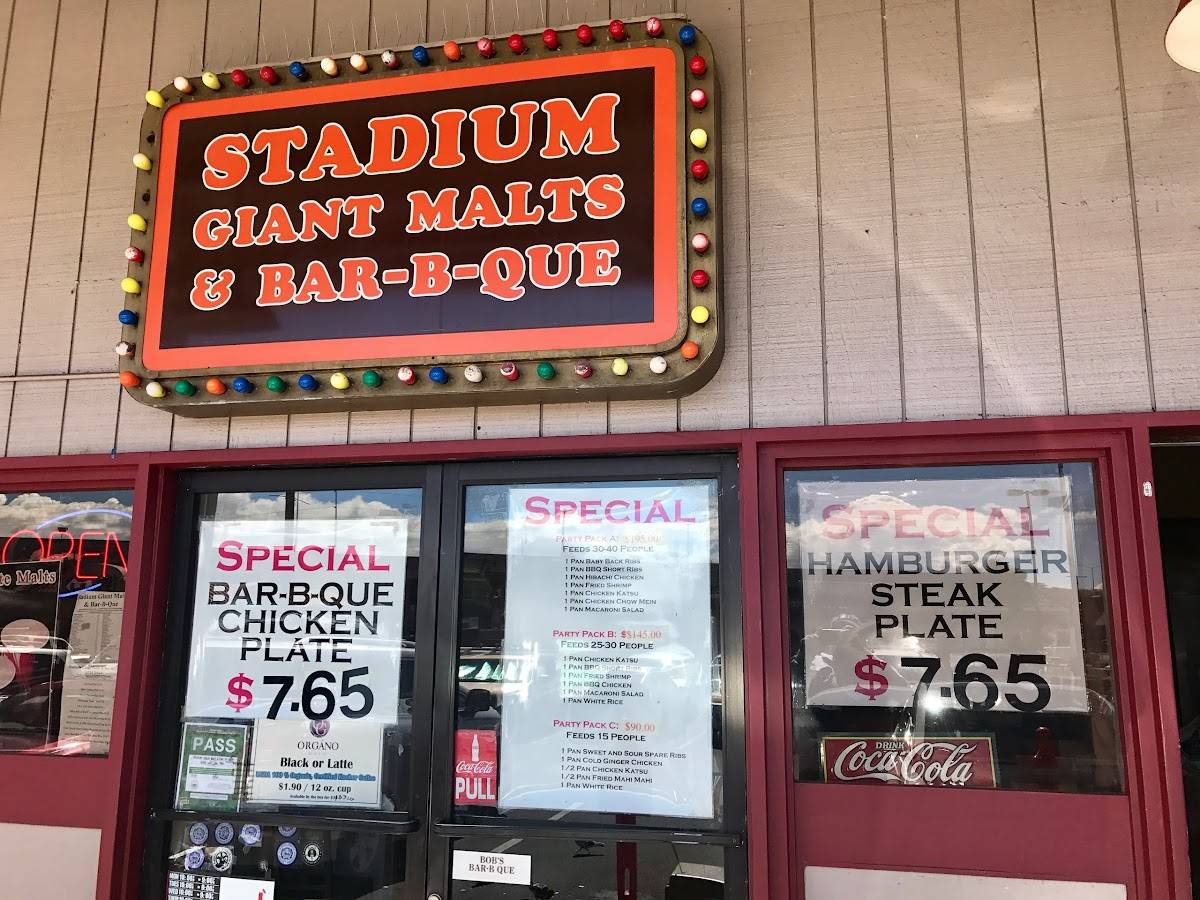 Menu at Stadium Giant Malts & Bar-B-Que, Honolulu