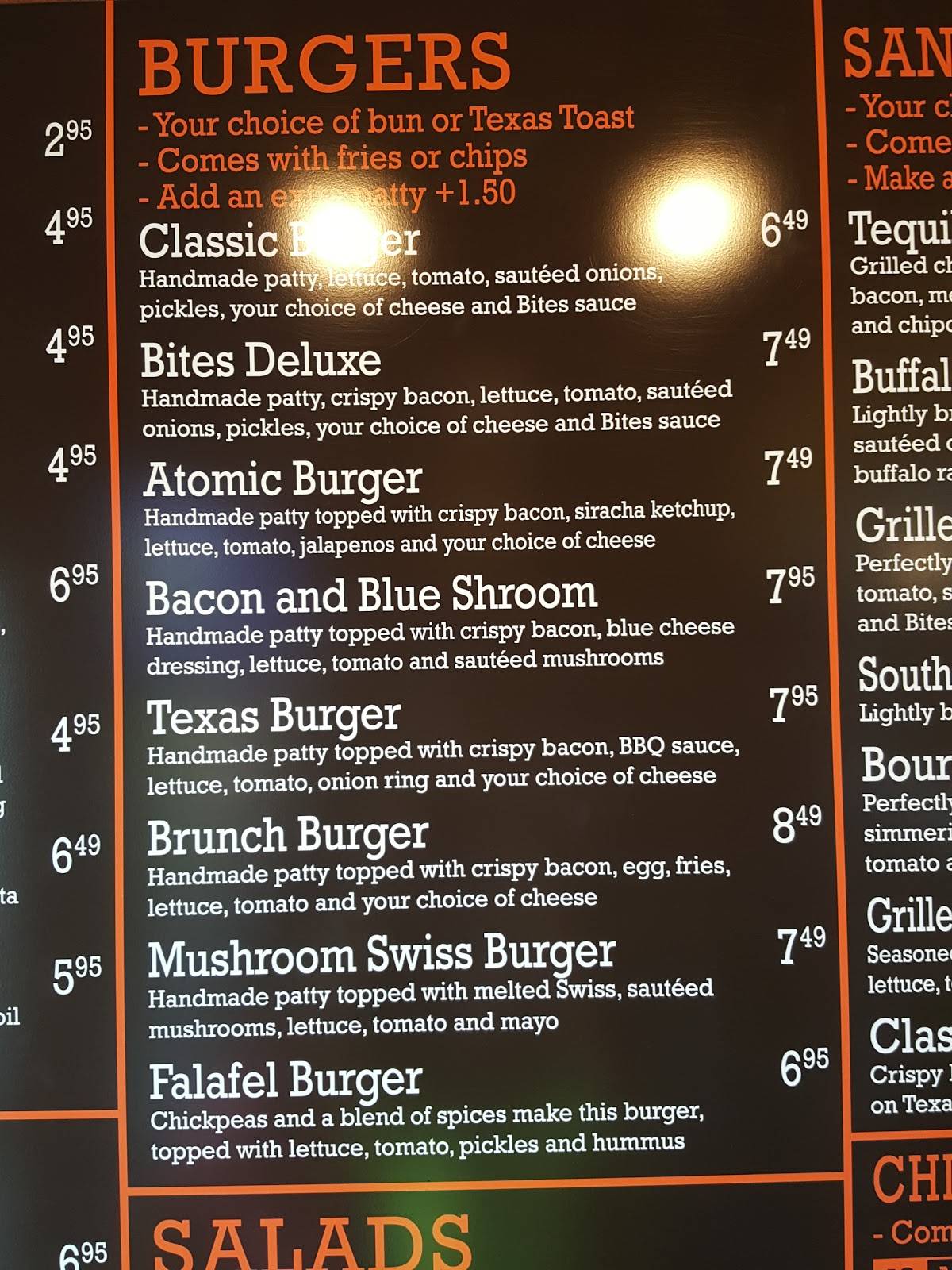 Menu at Bites in the Boro restaurant, Statesboro, Statesboro Pl Cir