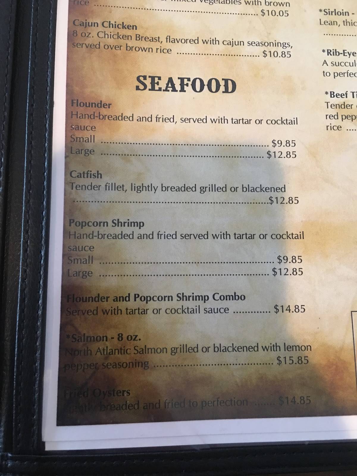 Menu at Cowboy Restaurant, Elkin