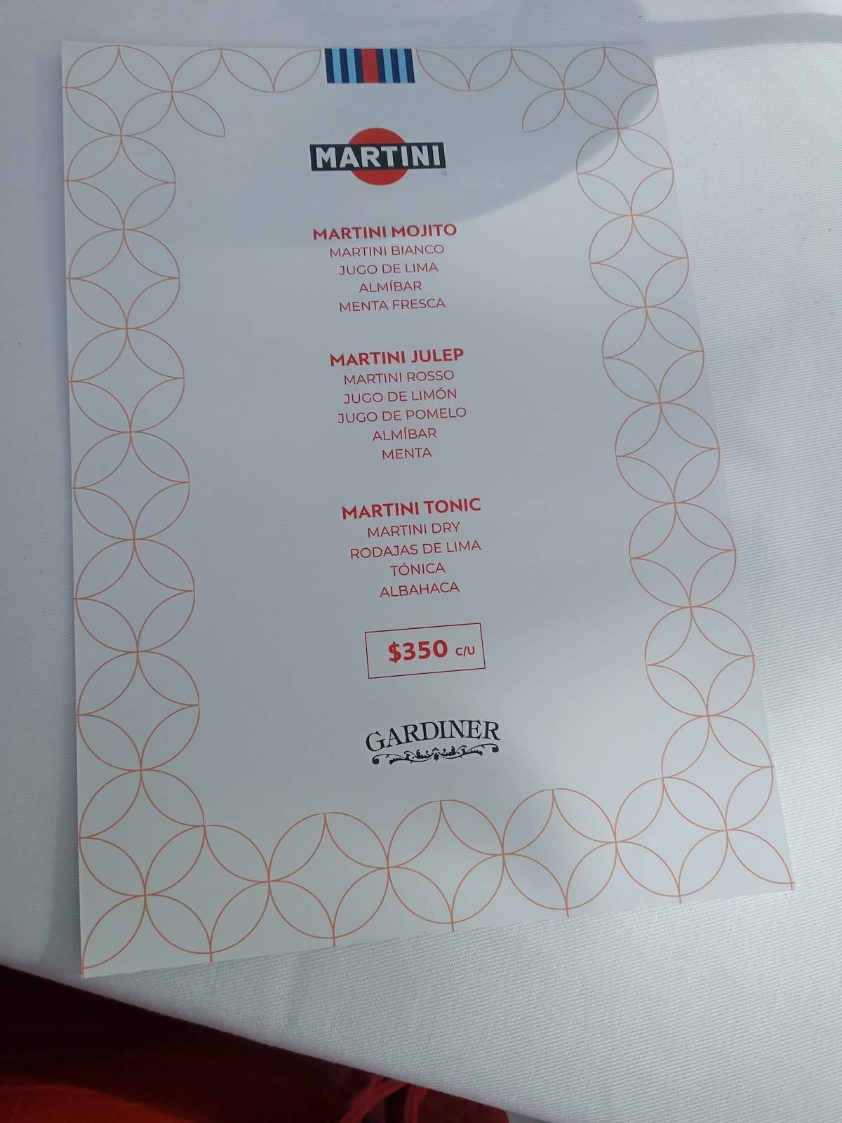 Carta de parrilla Gardiner, Buenos Aires