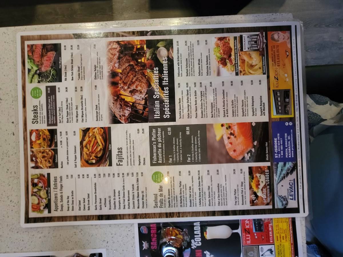 Menu au Le Vieux Château Restaurant, Hawkesbury