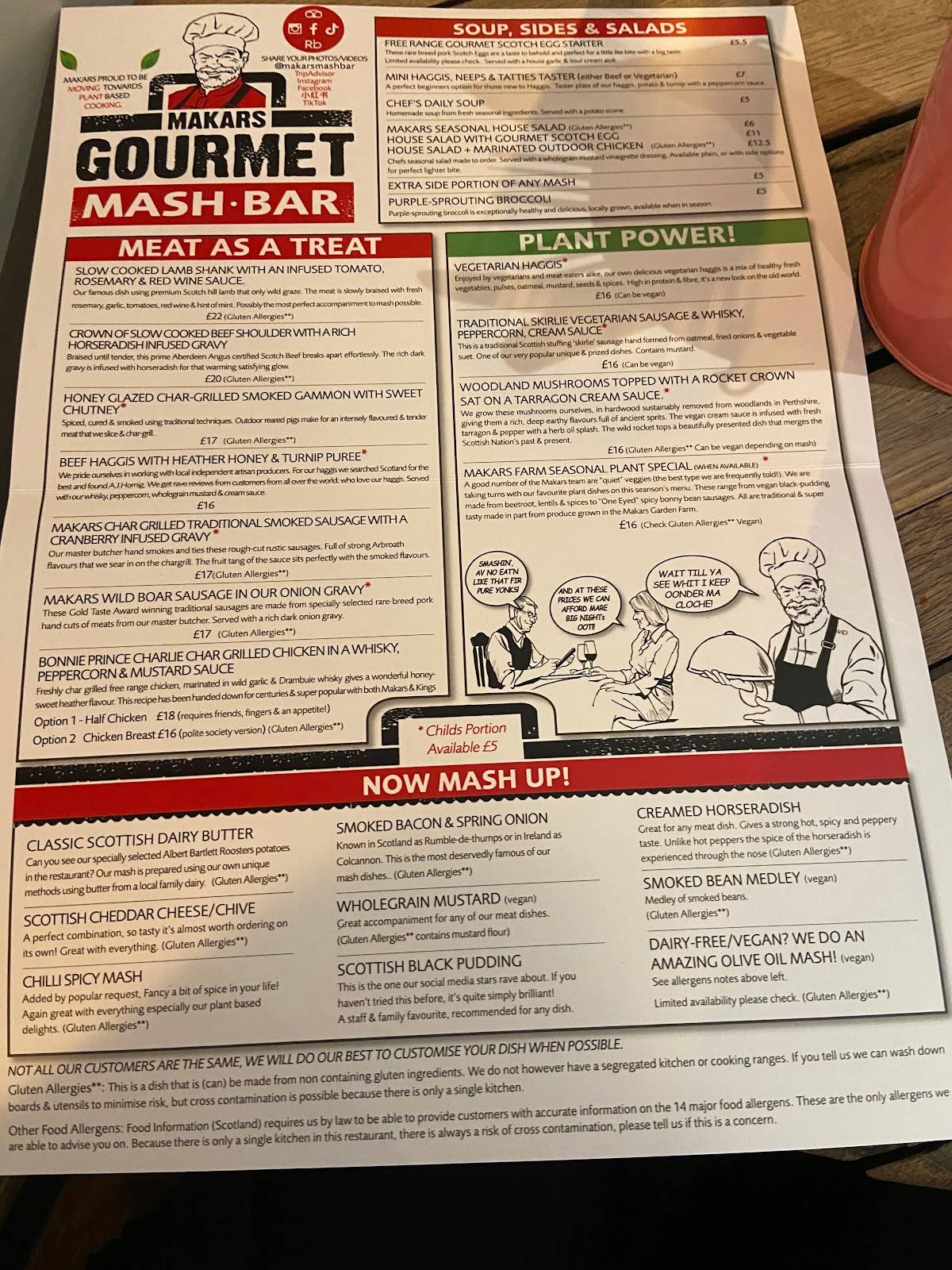 Menu at Makars Mash Bar, Edinburgh, 9-12 Bank St