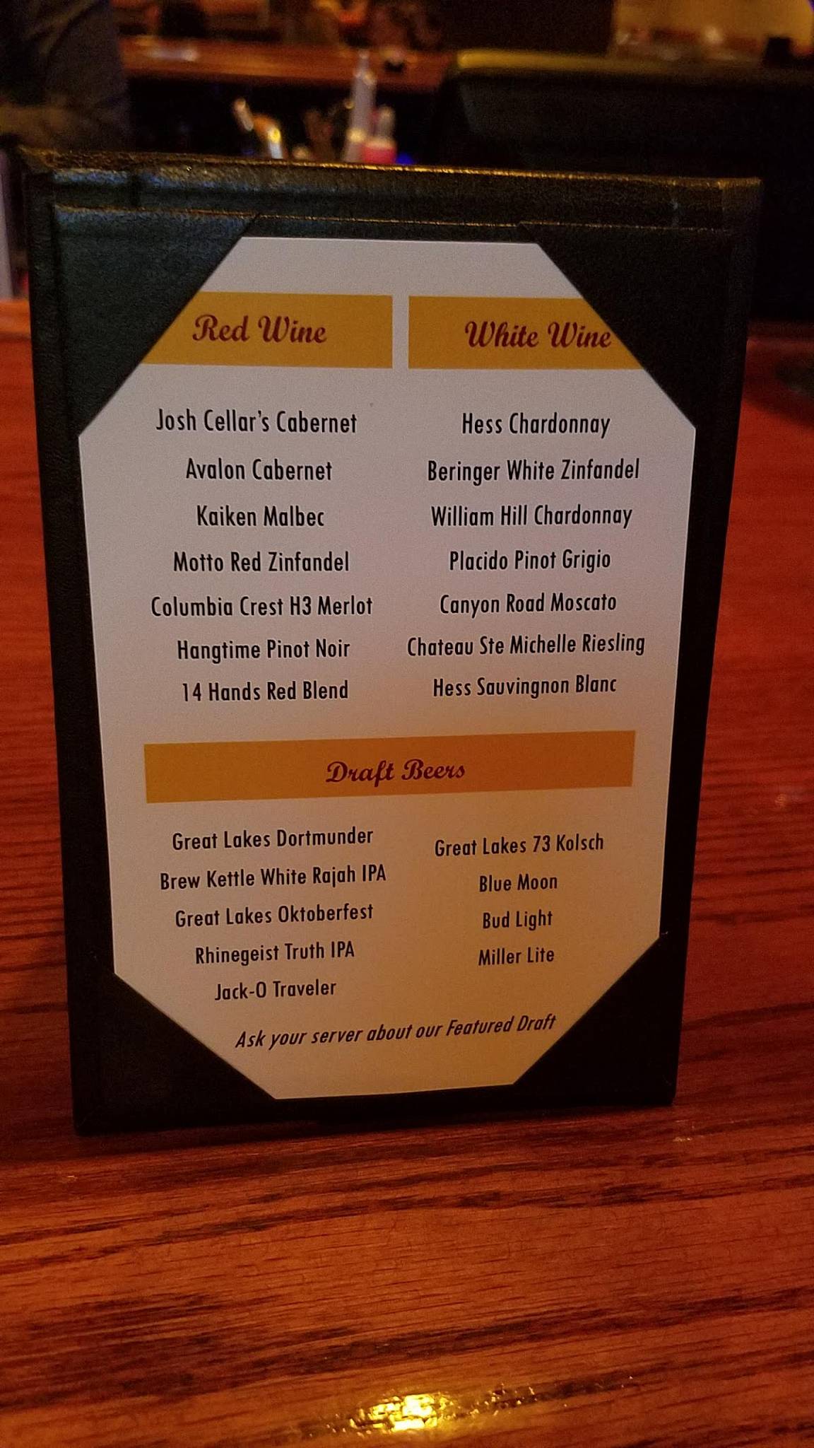 Menu at Stonehouse Grill steakhouse, Westlake
