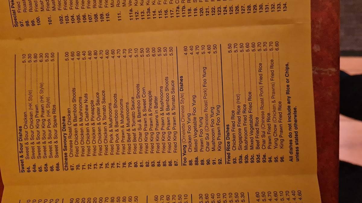 Menu at Sunflower Take Away fast food, Barton-upon-Humber