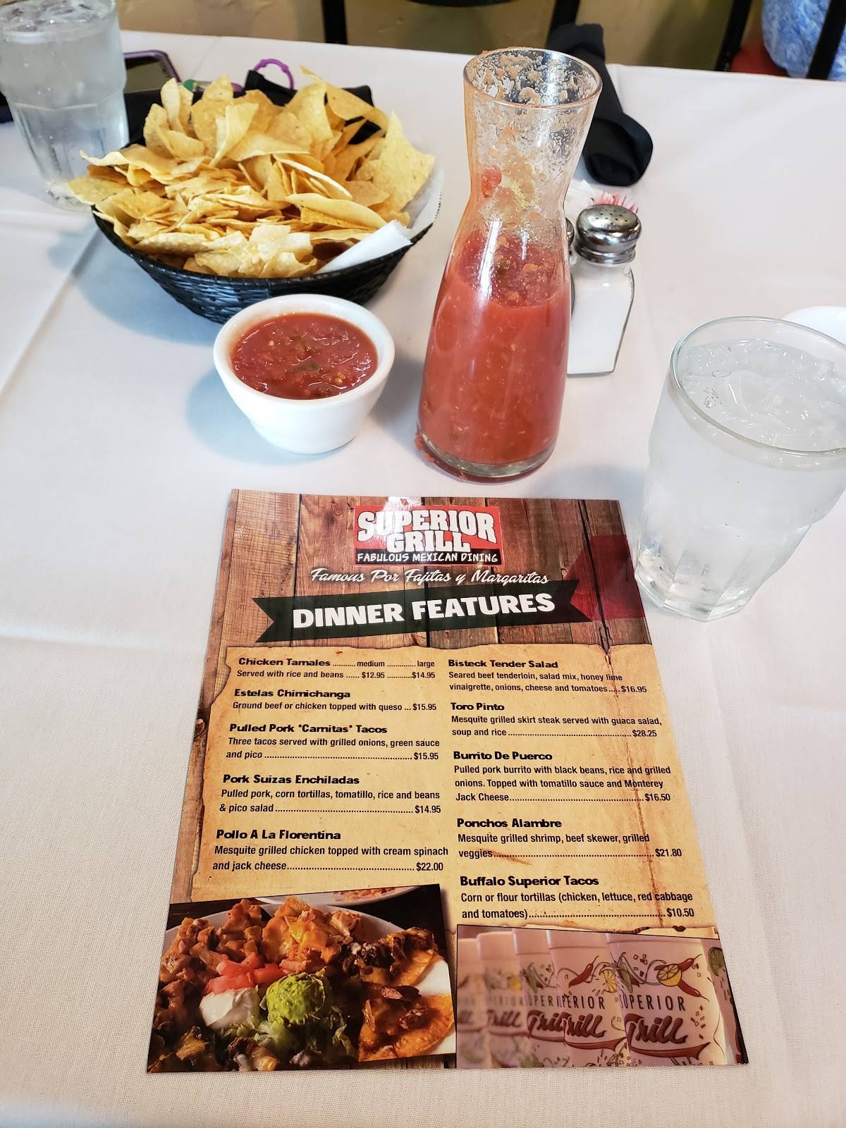 Menu at Superior Grill restaurant, Shreveport