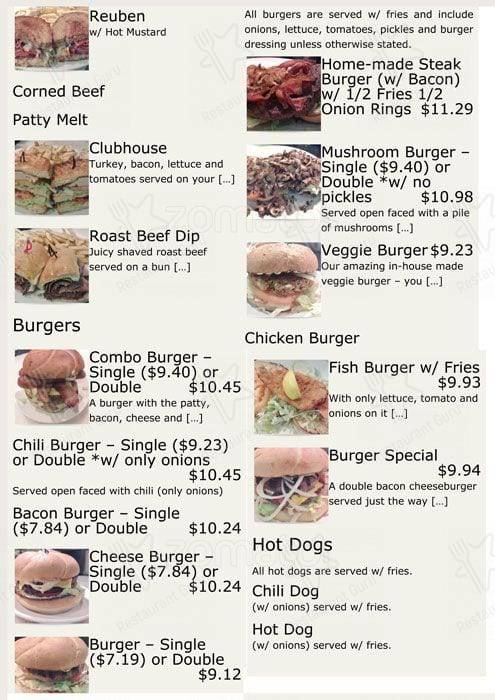 Menu at Fresgo Inn Restaurant, Surrey