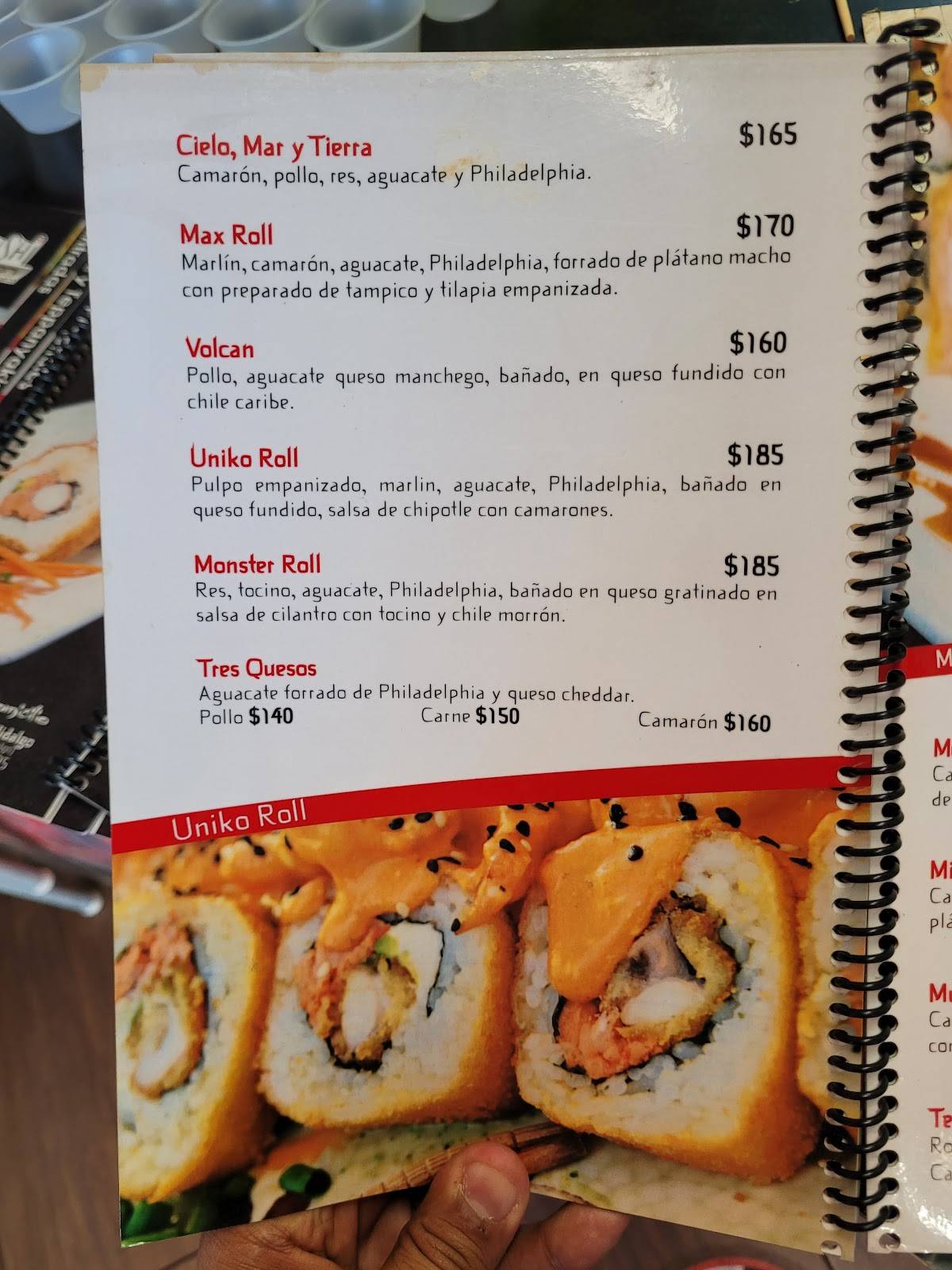Carta del restaurante Sushi Fussion, Ensenada, Calle Cuarta # 273