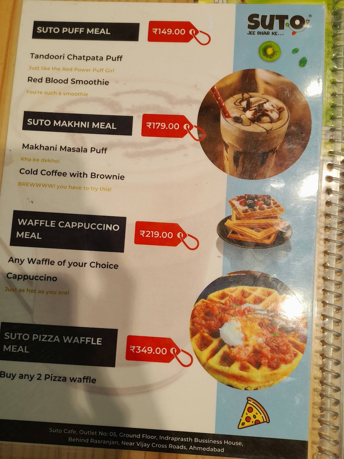 Menu at Suto Cafe Vijay Cross Road Navrangpura, Ahmedabad