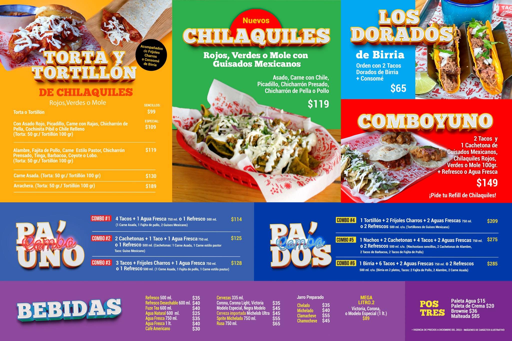 Carta del restaurante Tacostao, Torreón, Blvrd Independencia 2401
