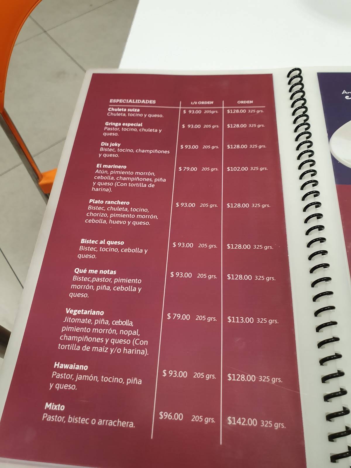 Carta del restaurante Tacos Los Tarascos La Cima, Zapopan, Lat. Juan ...