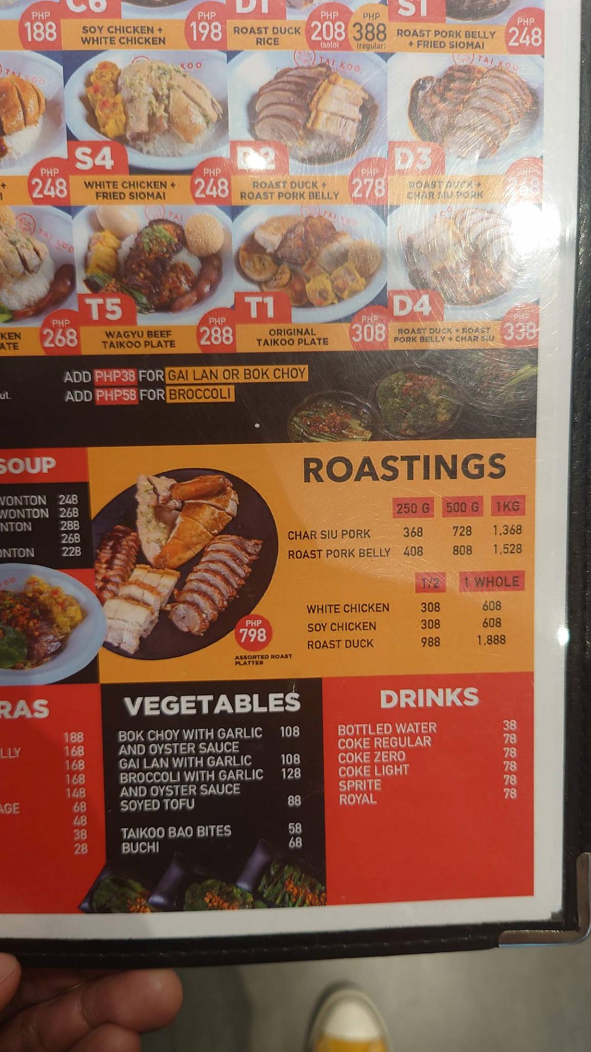 Menu at Taikoo HK Roast restaurant, Makati, H258+9H4