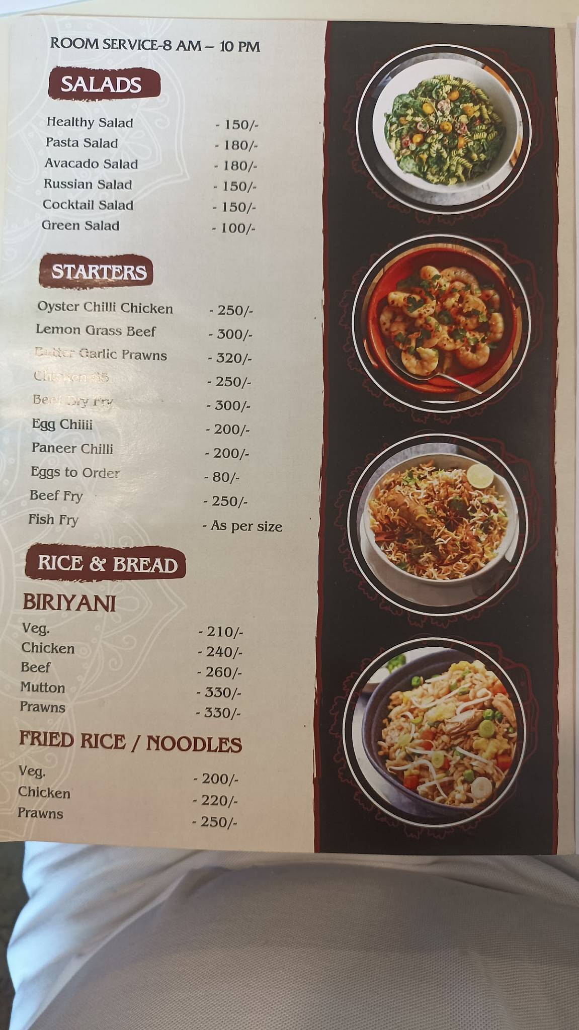 Menu at Taste Port, Ernakulam