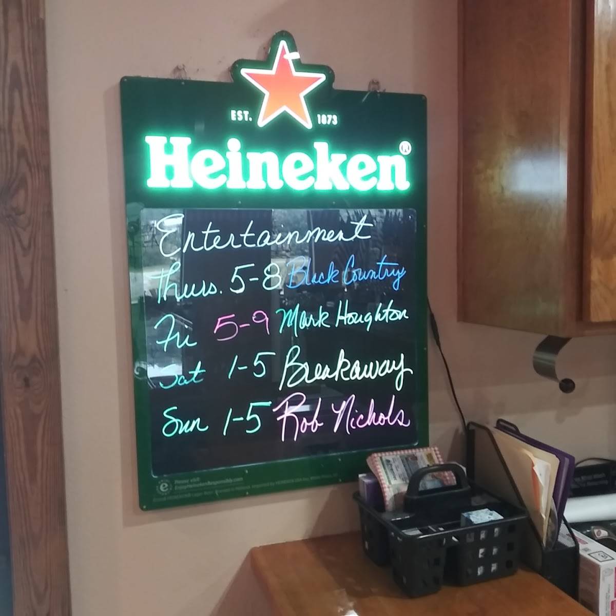 Menu at Lake Harris Hideaway restaurant, Tavares