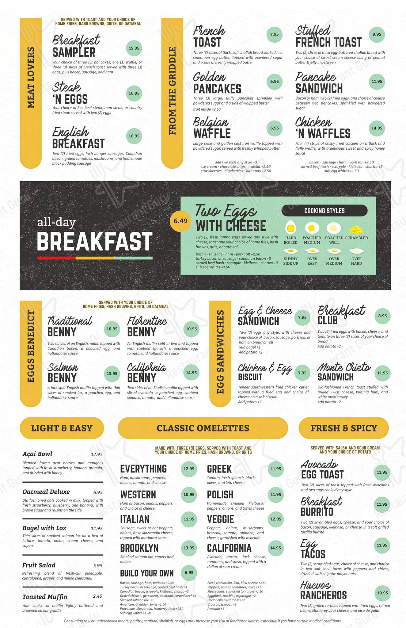 Menu at The Jersey Diner restaurant, Tequesta