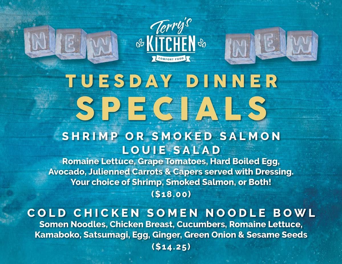 Menu at Terry's Kitchen restaurant, Bellevue