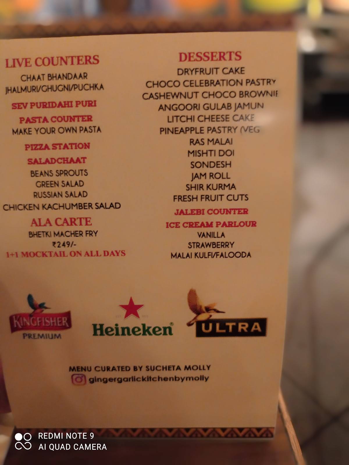 Menu at The Caravan Menu, Thane, Sun Magnetica