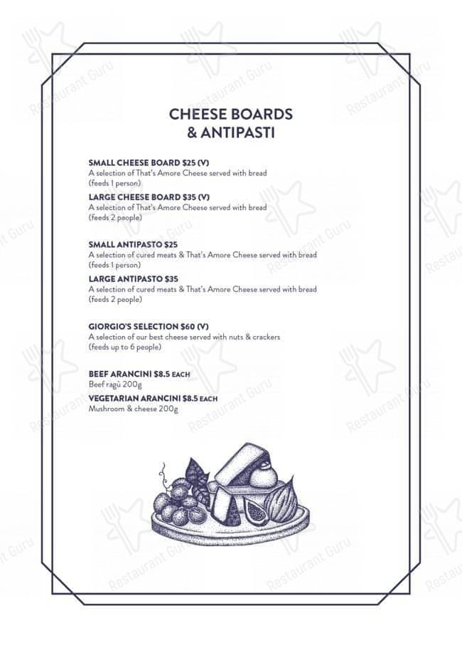Menu at That's Amore Cheese cafe, Thomastown