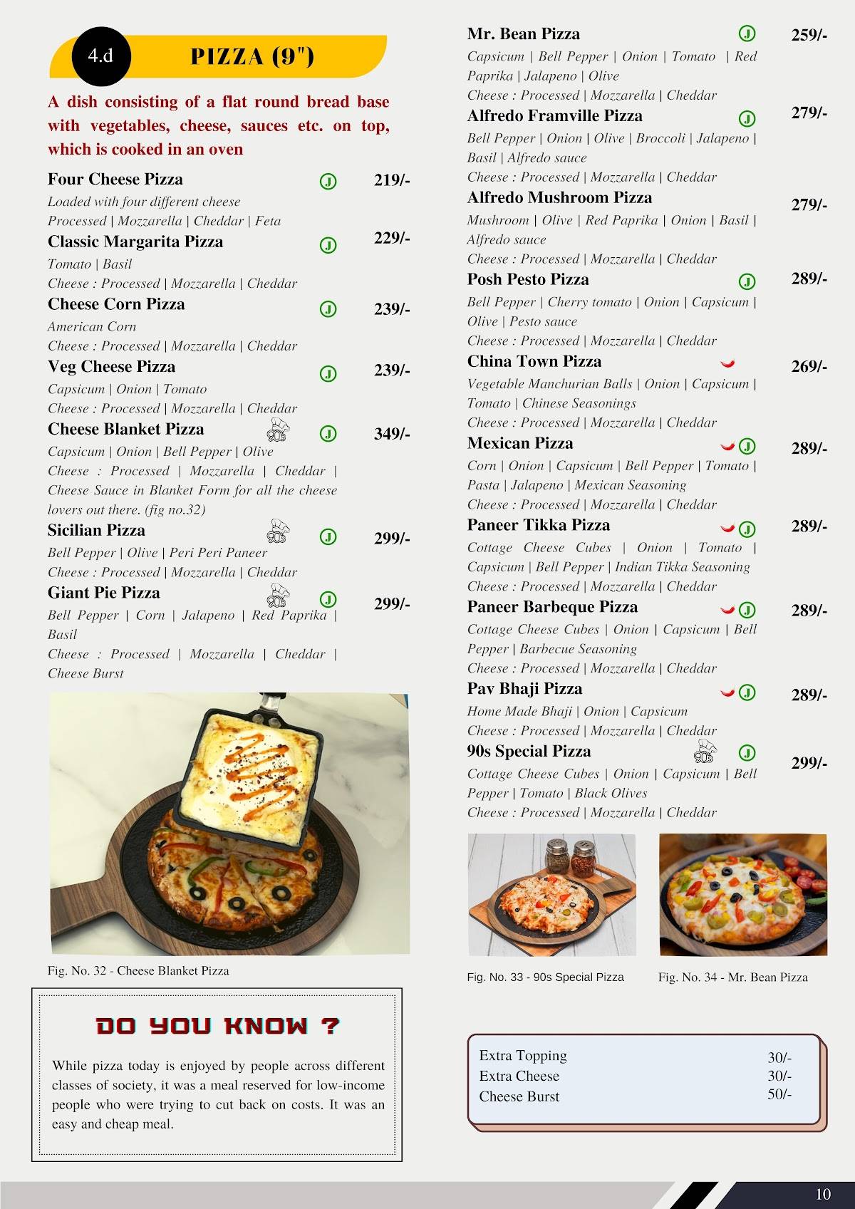 Menu at The 90s Café - Chapter 2, Bhilai