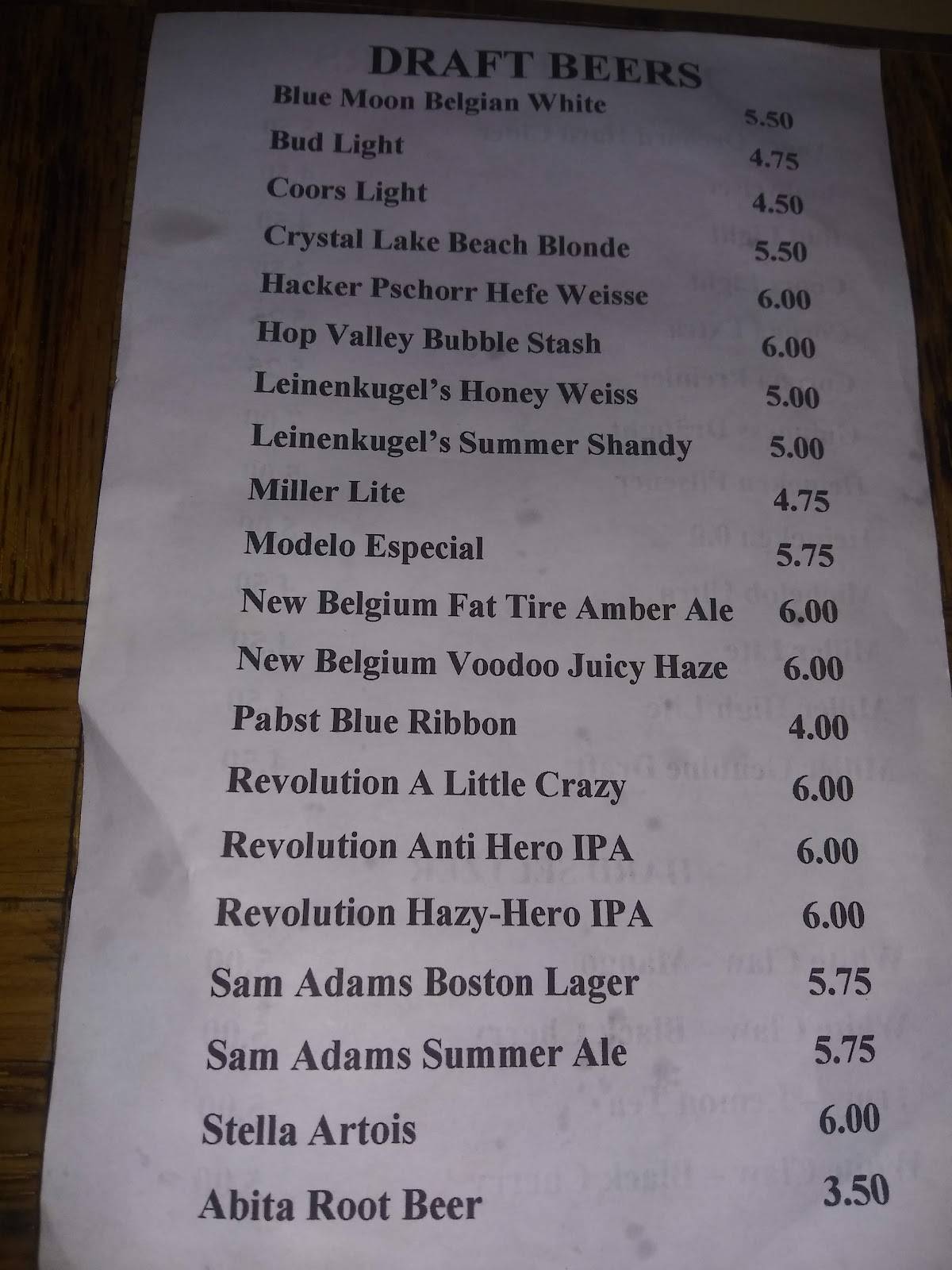 Menu at The Assembly American Bar & Cafe, Hoffman Estates