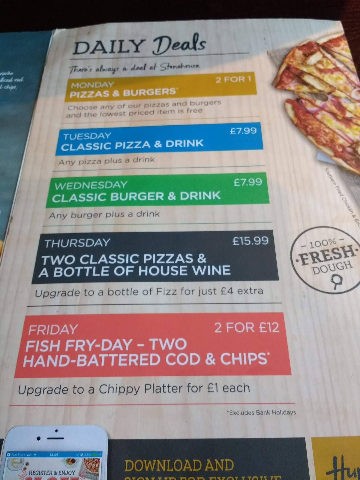 Menu at The Beach Arms Stonehouse pub & bar, Basingstoke