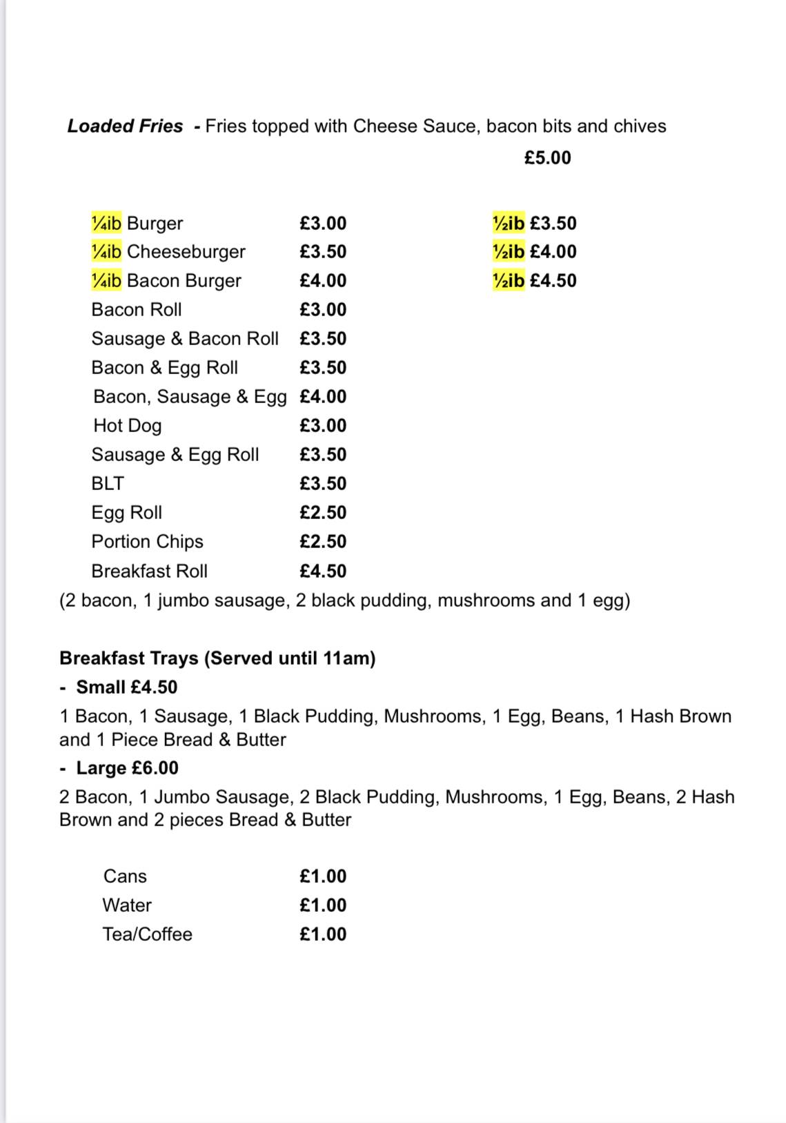 Menu at The Bears Grill restaurant, Ebbw Vale