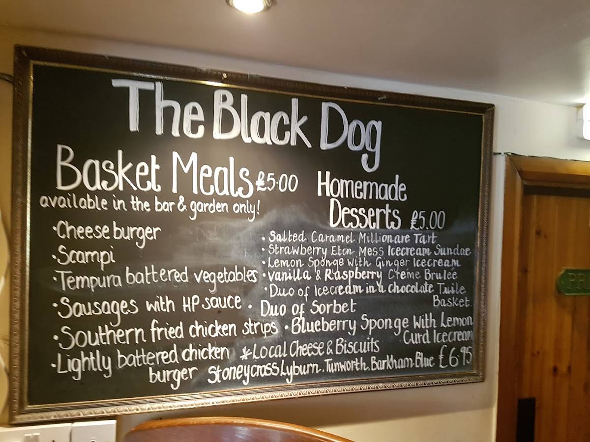 Menu at The Black Dog pub & bar, Waltham Chase