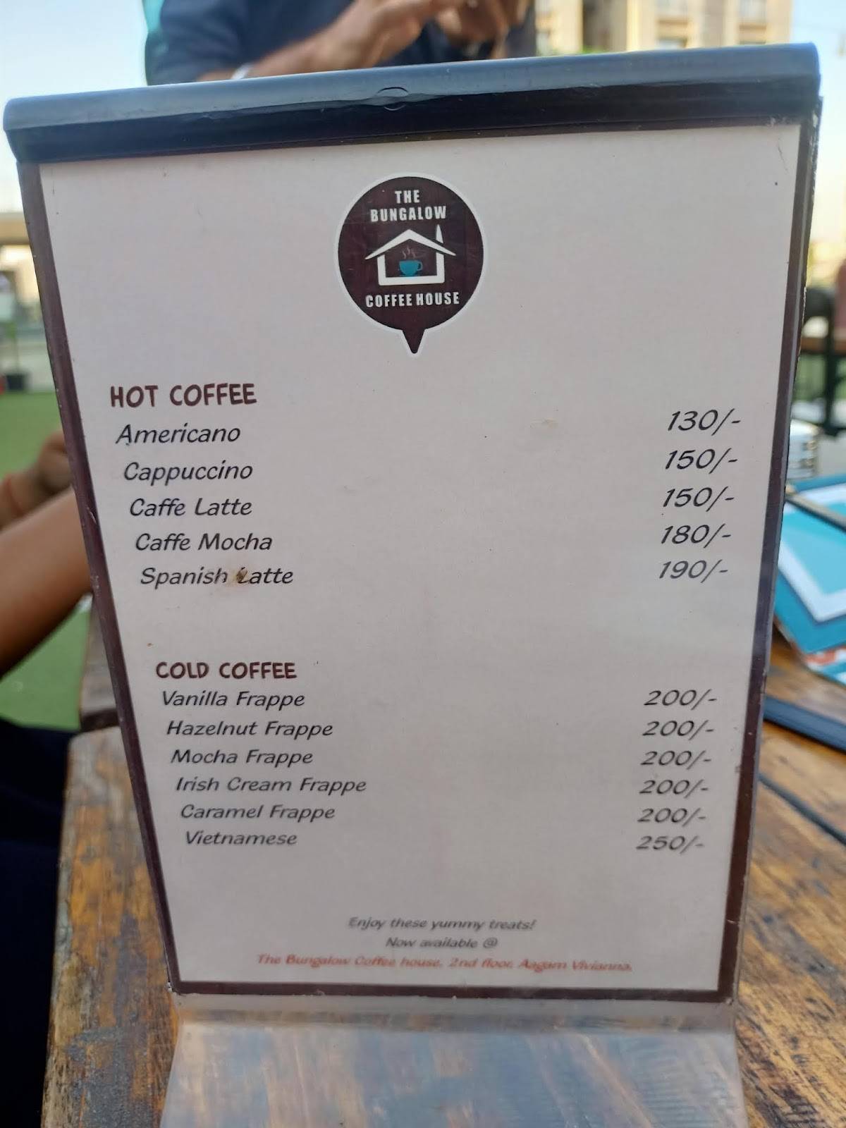 Menu at The Bungalow Cafe, Surat, Aagam Vivianna