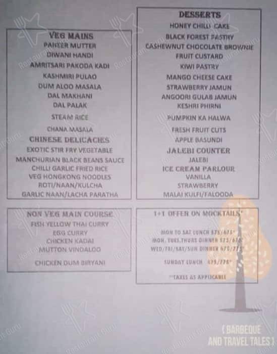 Menu at The Caravan Menu, Thane, Sun Magnetica