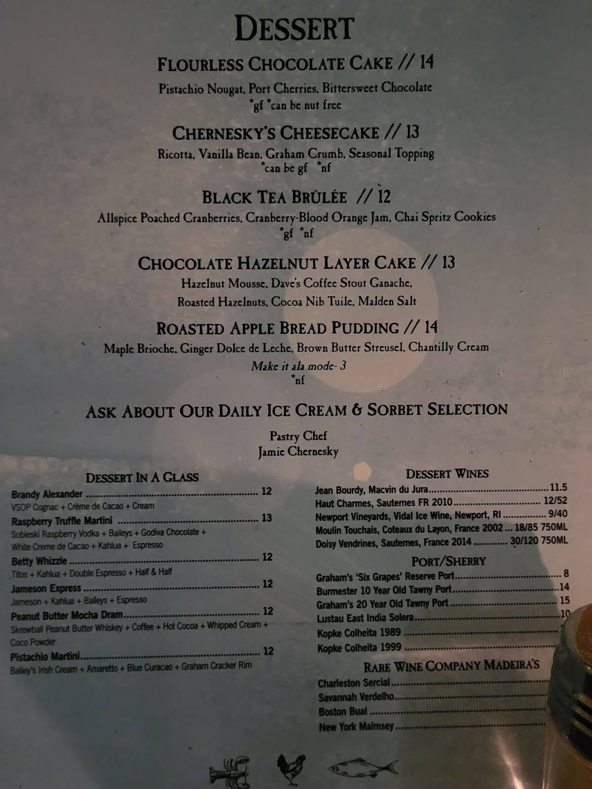 Menu at The Coast Guard House Restaurant, Narragansett