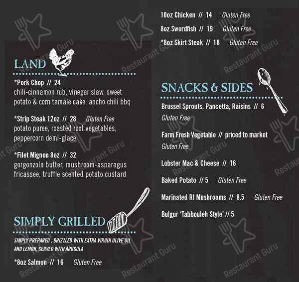 Menu at The Coast Guard House Restaurant, Narragansett