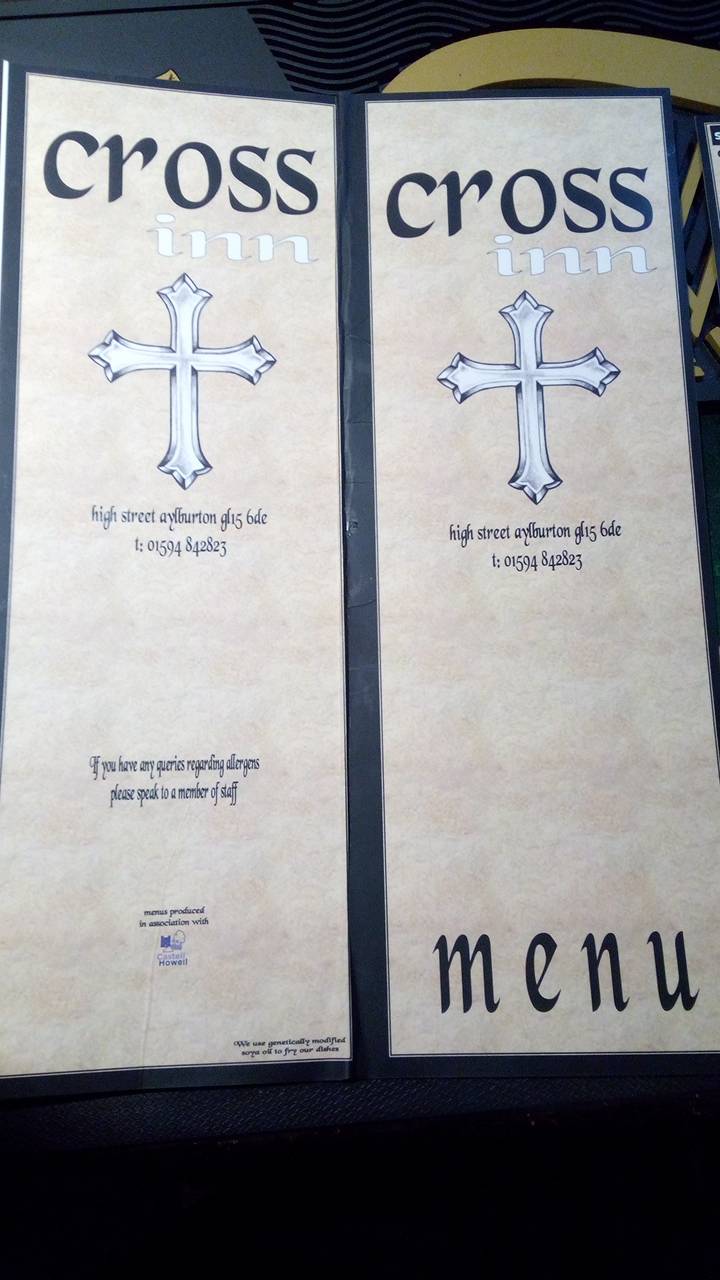 Menu at The Cross Inn pub & bar, Lydney