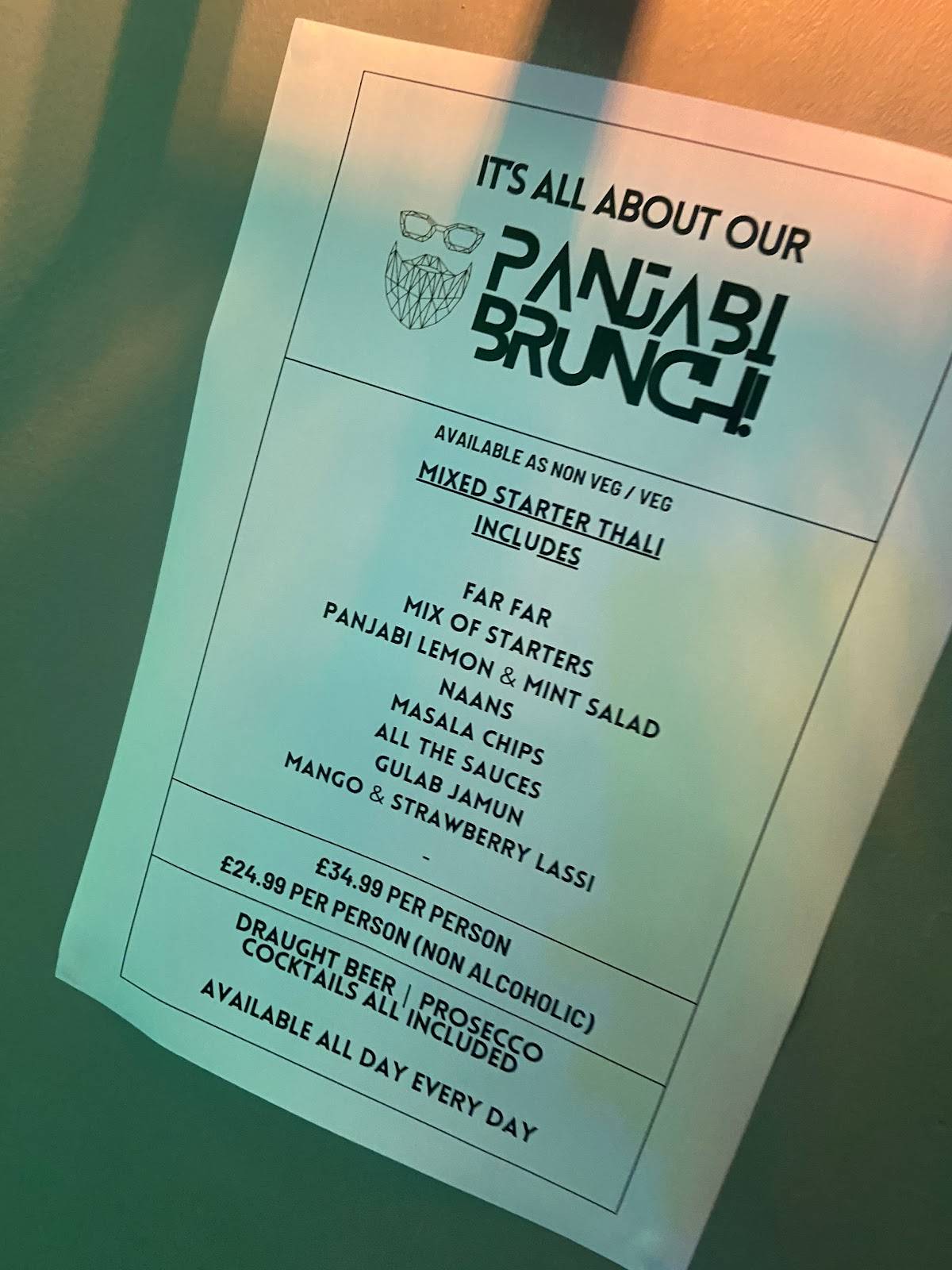 Menu at The Funky Indian Leeds restaurant, Pudsey
