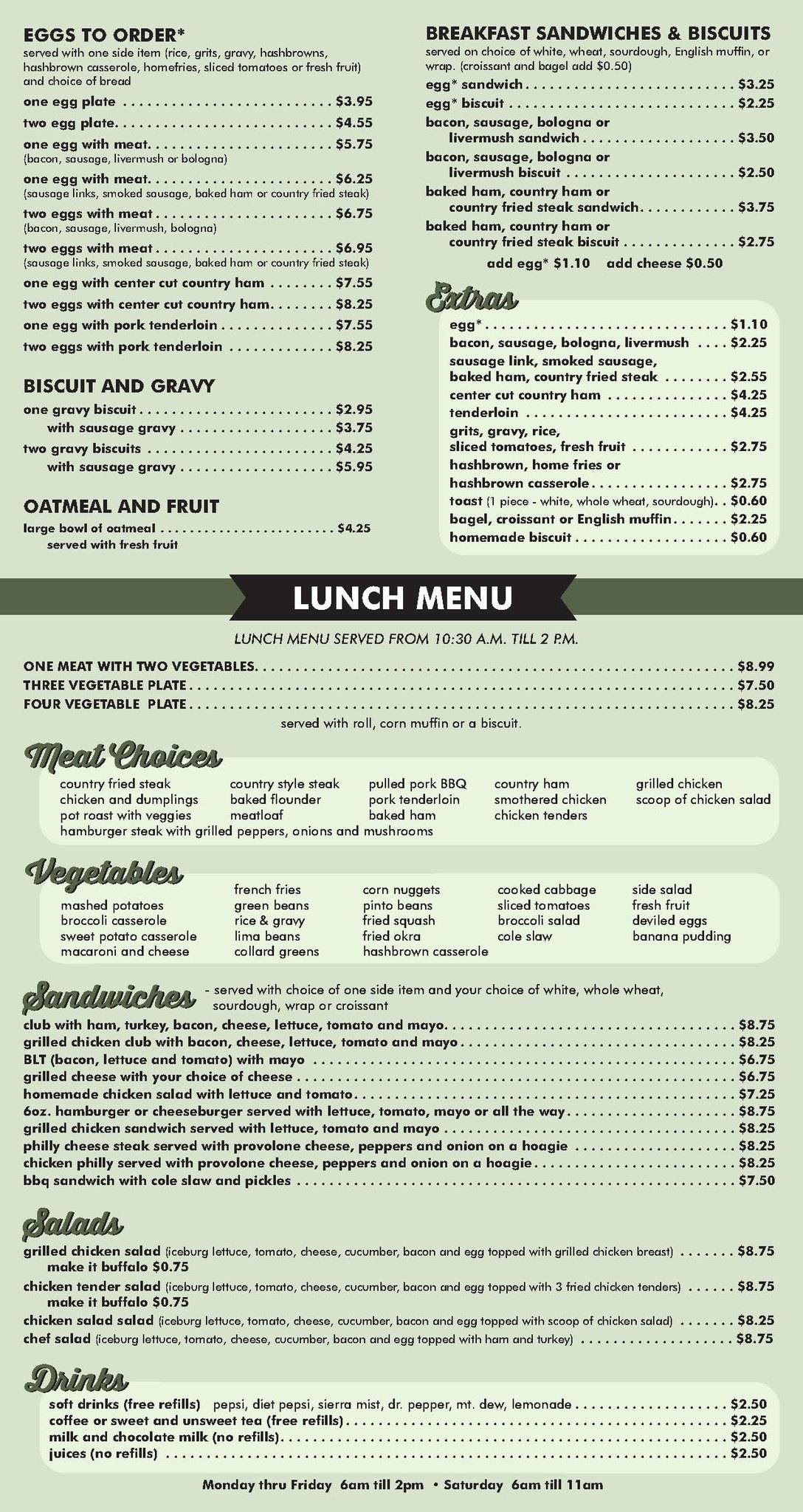 Menu at The Hen & Egg restaurant, Newton