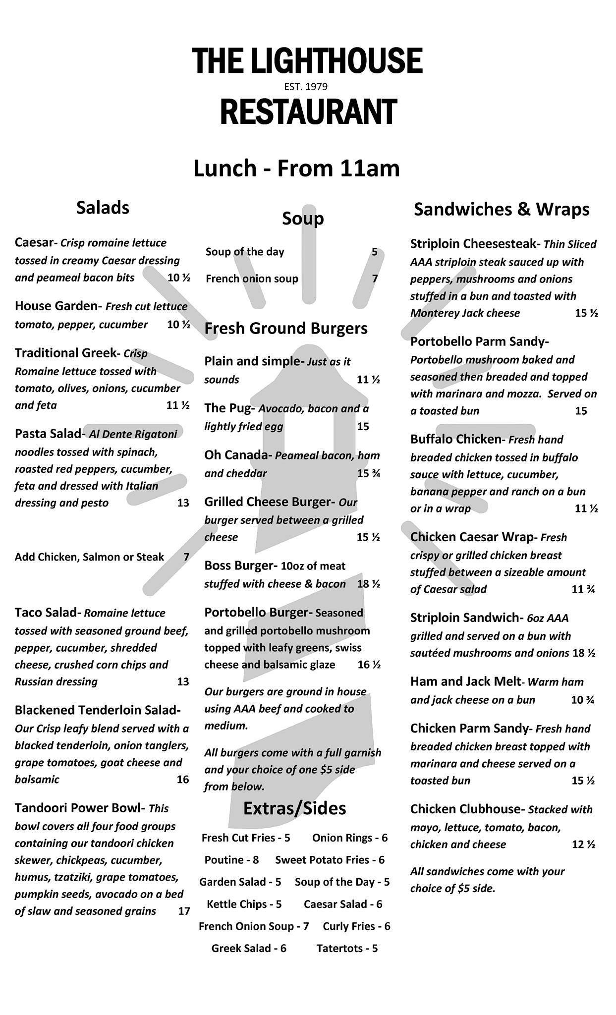 Menu at The Lighthouse Restaurant, Southampton, 199 High St