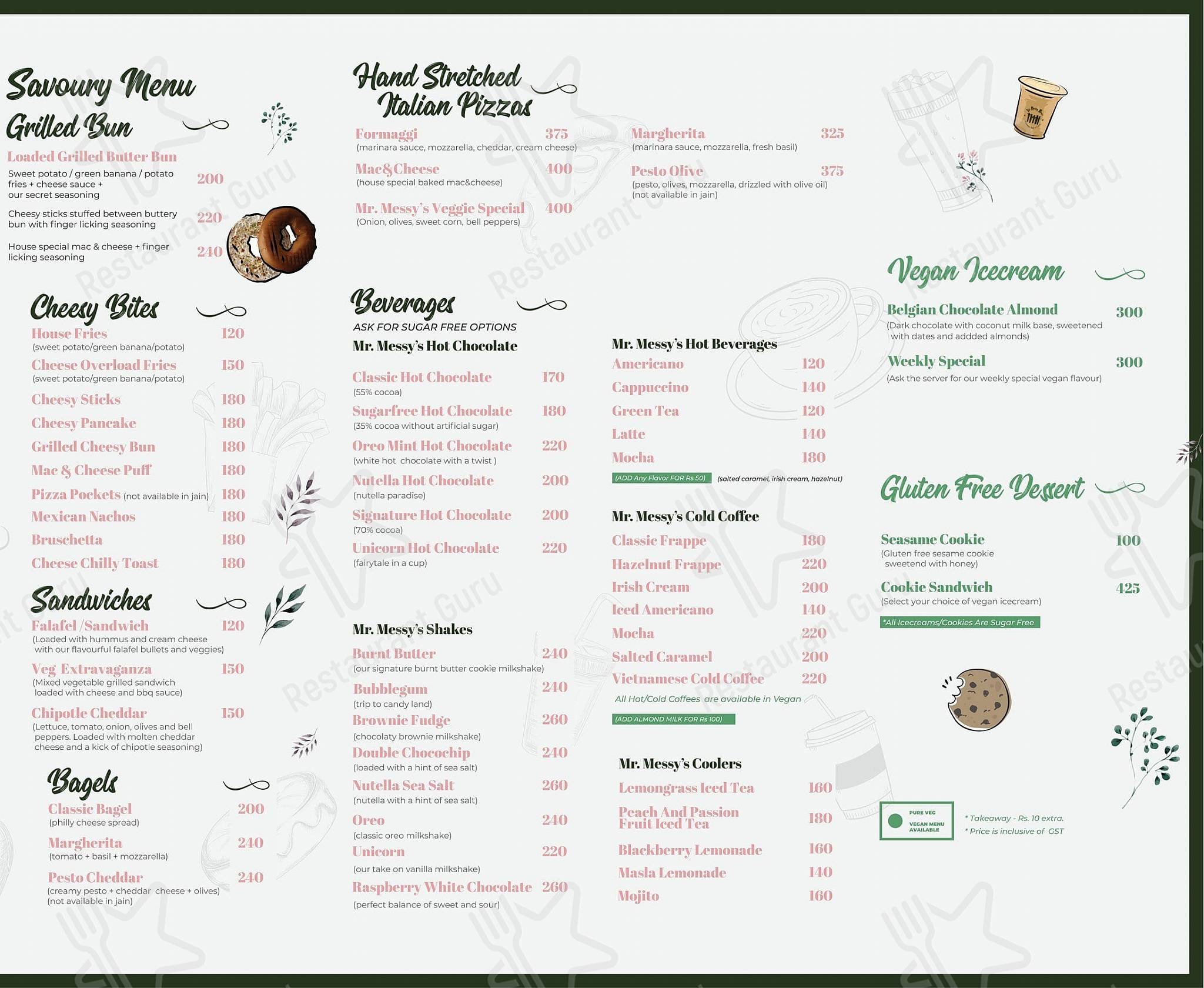 Menu at The Messy House - Dessert Bar & Cafe, Mumbai, 1