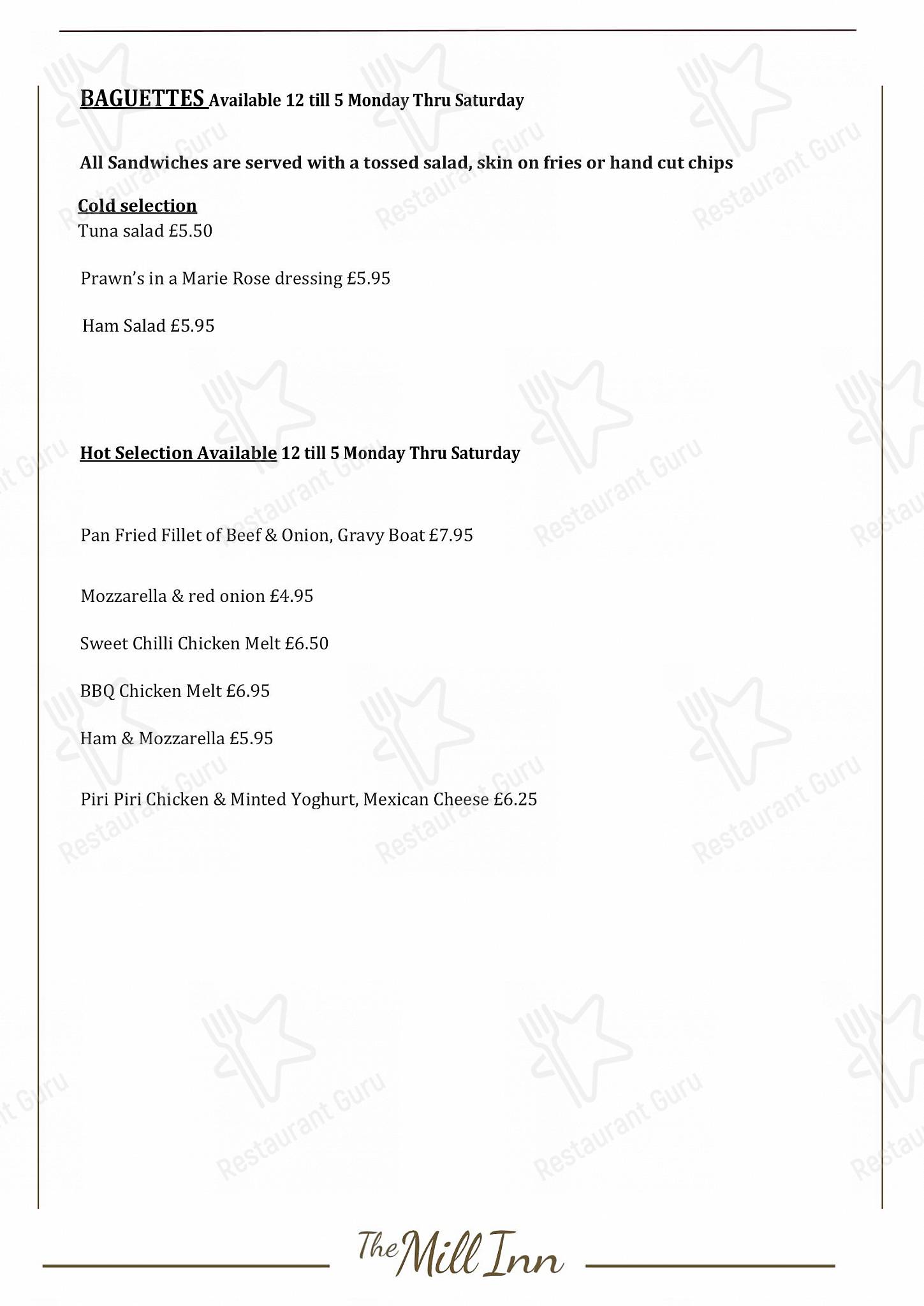 Menu at The Mill Inn pub & bar, Houghton le Spring, Durham Rd