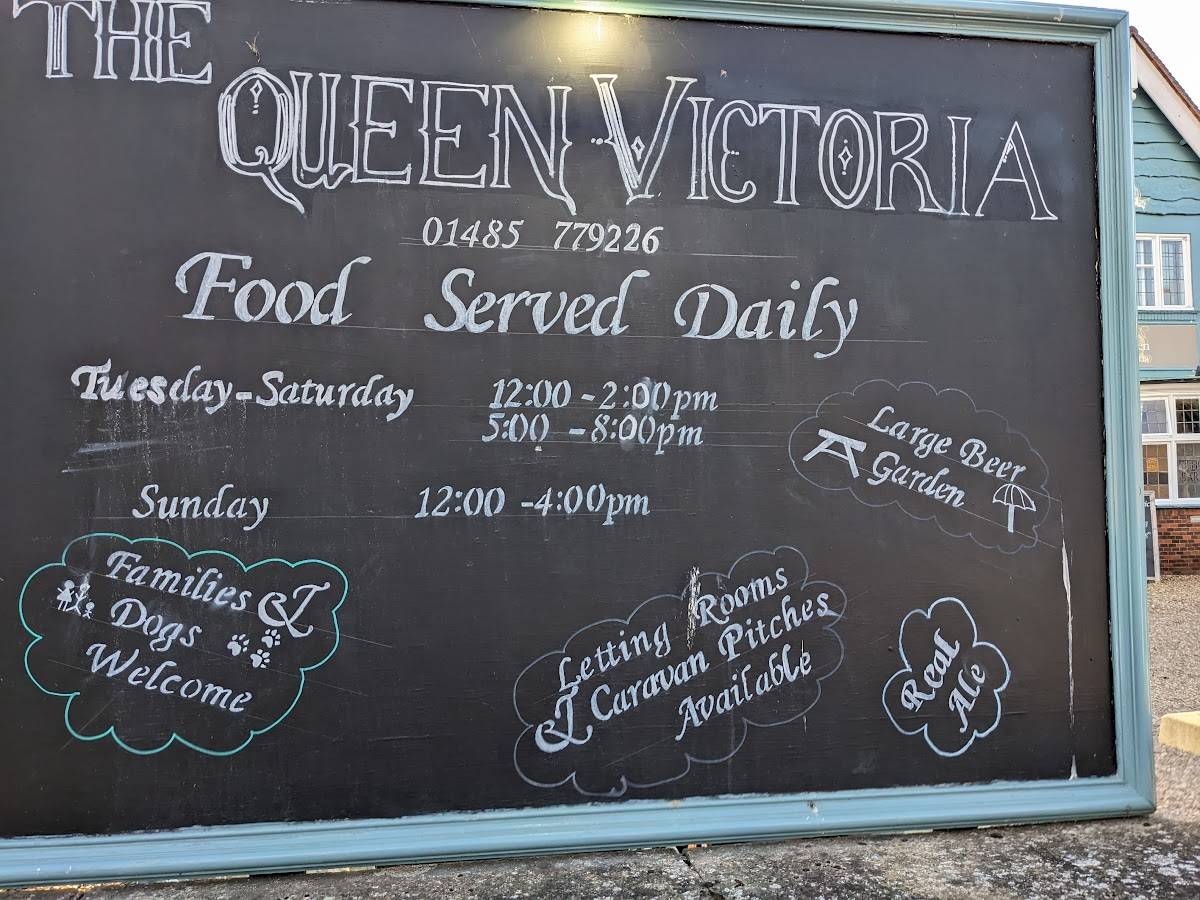 Menu at The Queen Victoria pub & bar, Dersingham, 19 Lynn Rd