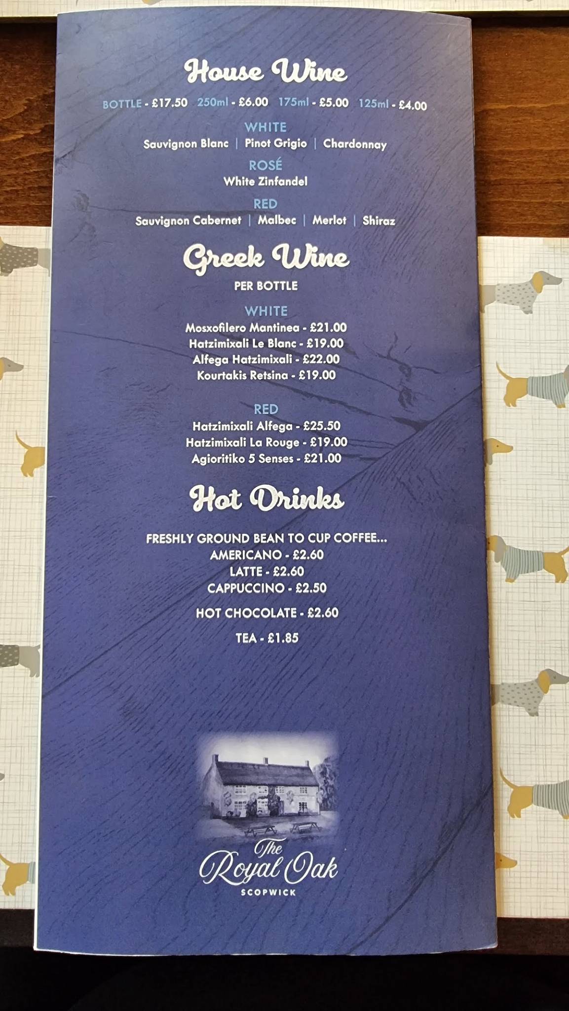 Menu at The Royal Oak Scopwick pub & bar, Metheringham