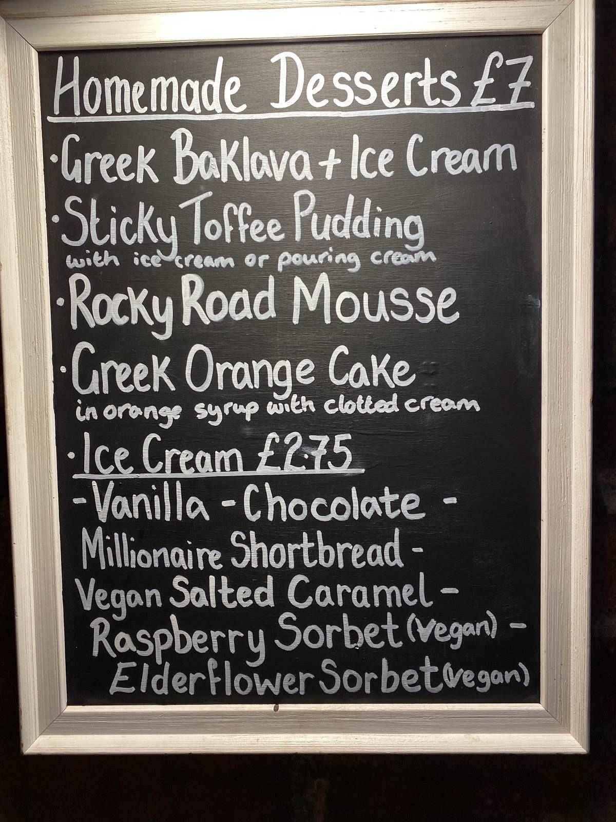 Menu at The Royal Standard pub & bar, Lyme Regis
