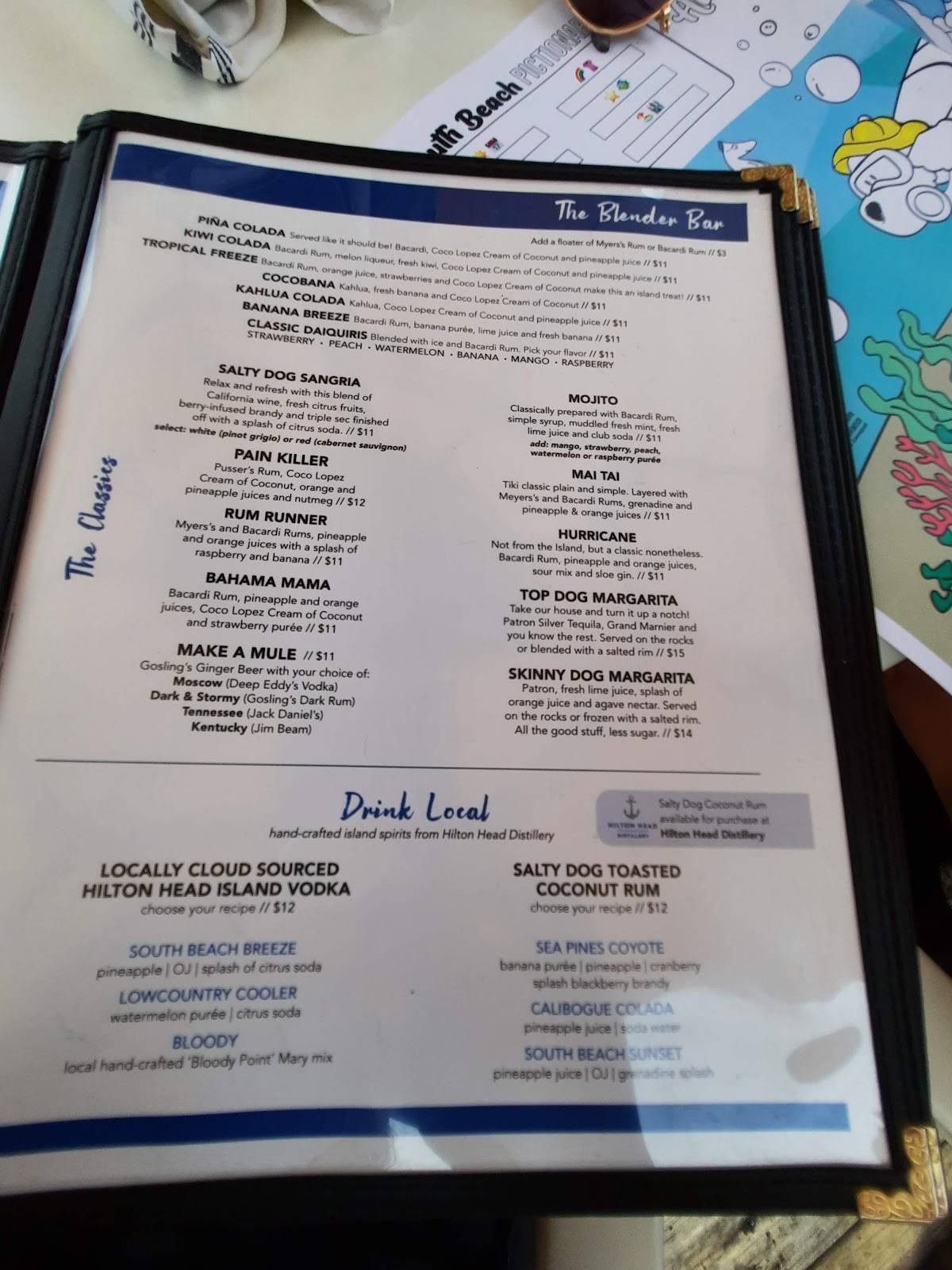 Menu at The Salty Dog Cafe, Hilton Head Island, 232 S Sea Pines Dr
